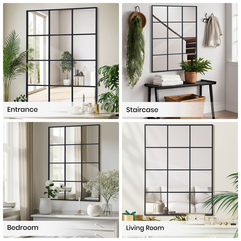 Ebern Designs Rectangular Windowpane Wall Mirrors & Reviews | Wayfair